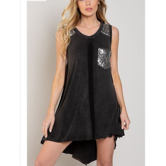POL | Dresses | Pol Plus Size Black Semi Sheer And Silver Sequin ...